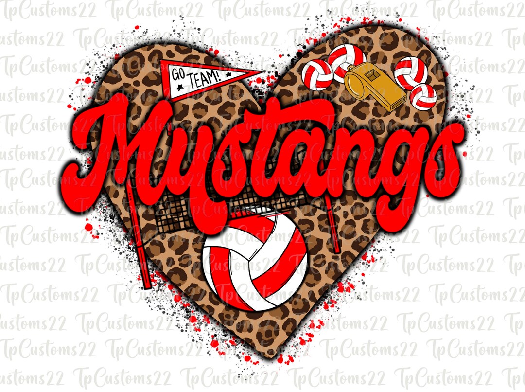 Mustangs Volleyball PNG, Volleyball Png, Red Mustangs, Football Shirt ...