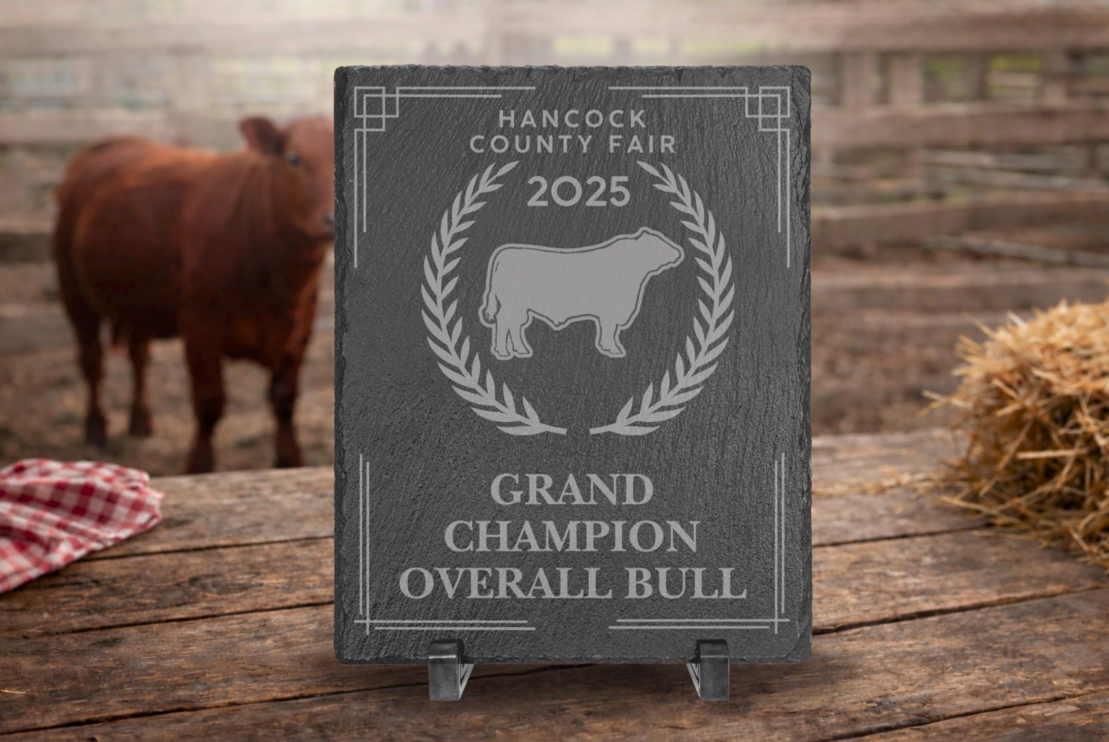 Bull Show Award | Engraved Slate Award | Livestock Show & Showmanship ...