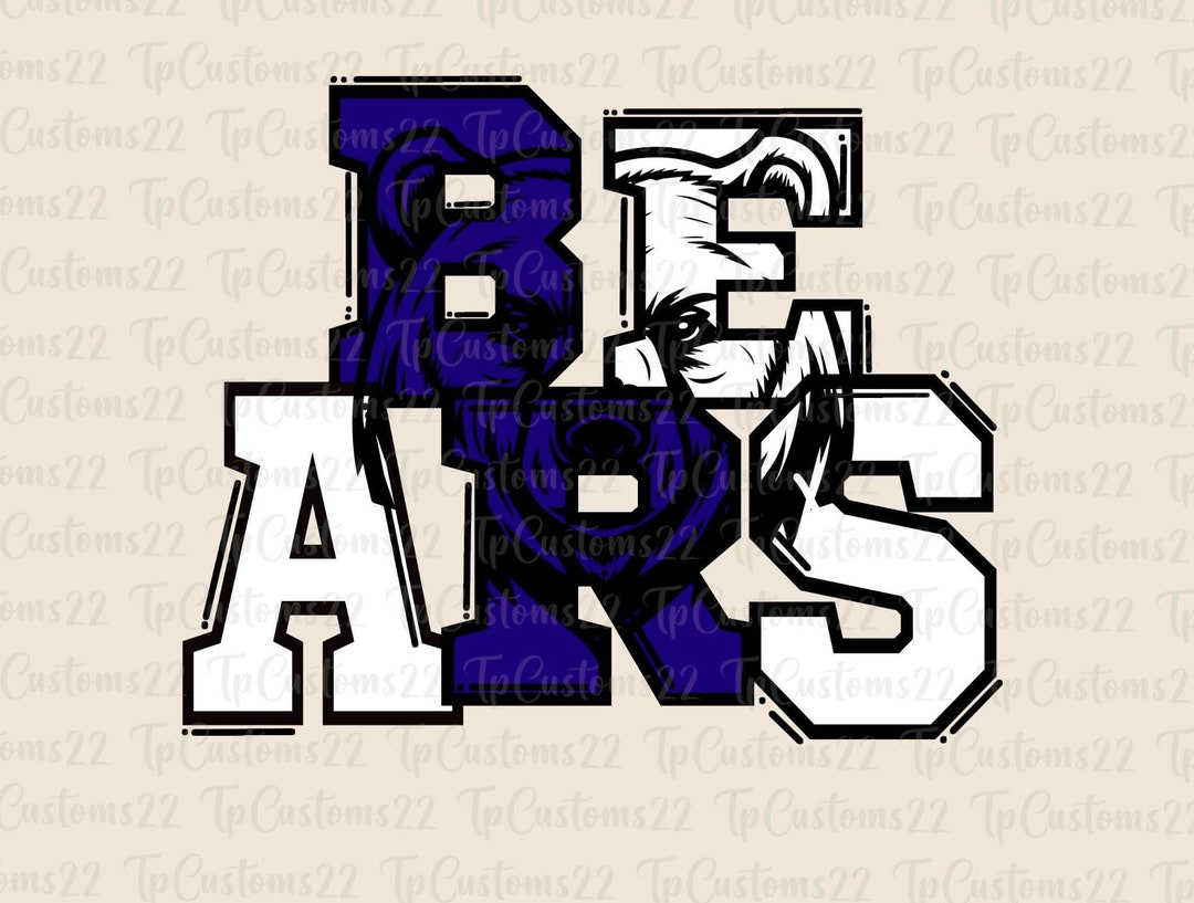 Bears Navy Football PNG, School Mascot Png, Navy and White Bears ...
