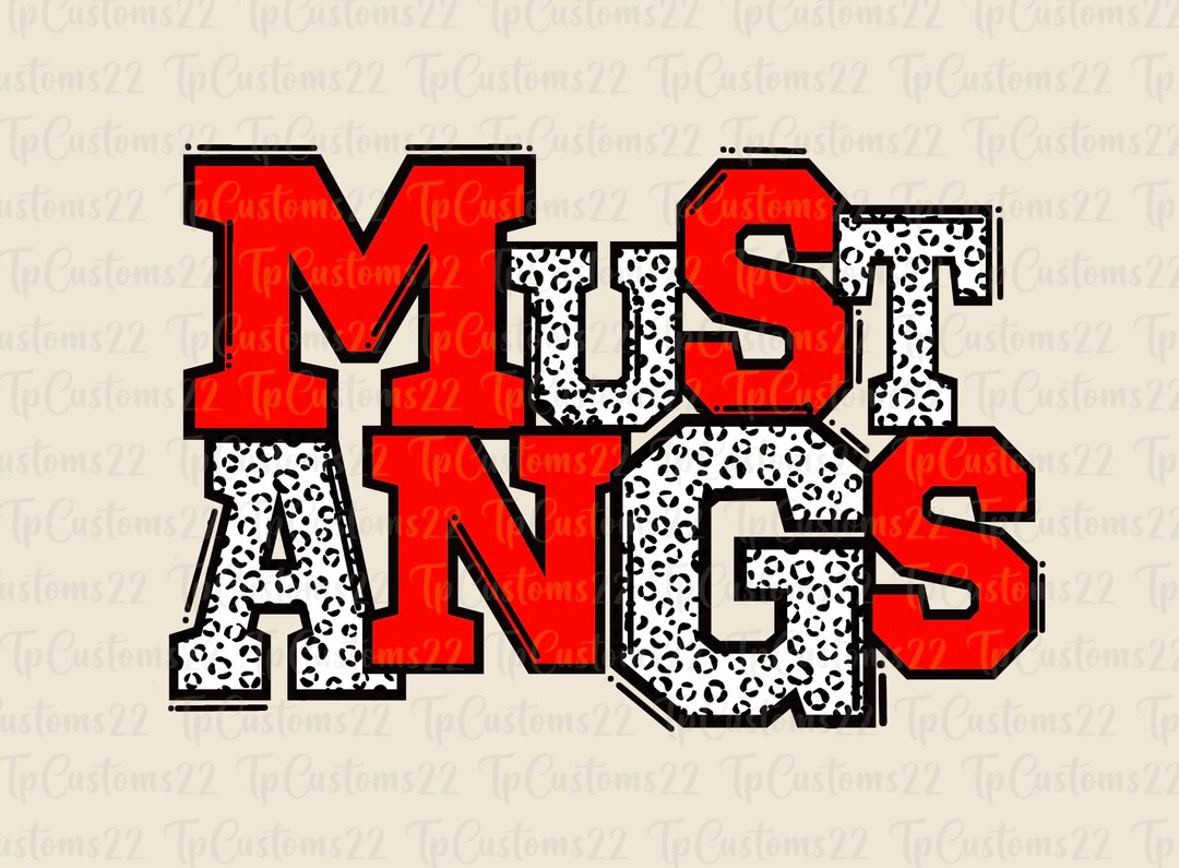 Mustangs Red Football PNG, School Mascot Png, Red and White Mustangs ...