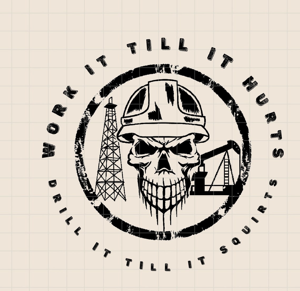 Oilfield Roughneck Skull Hard Hat PNG, Roughneck PNG, Oilfield Worker ...