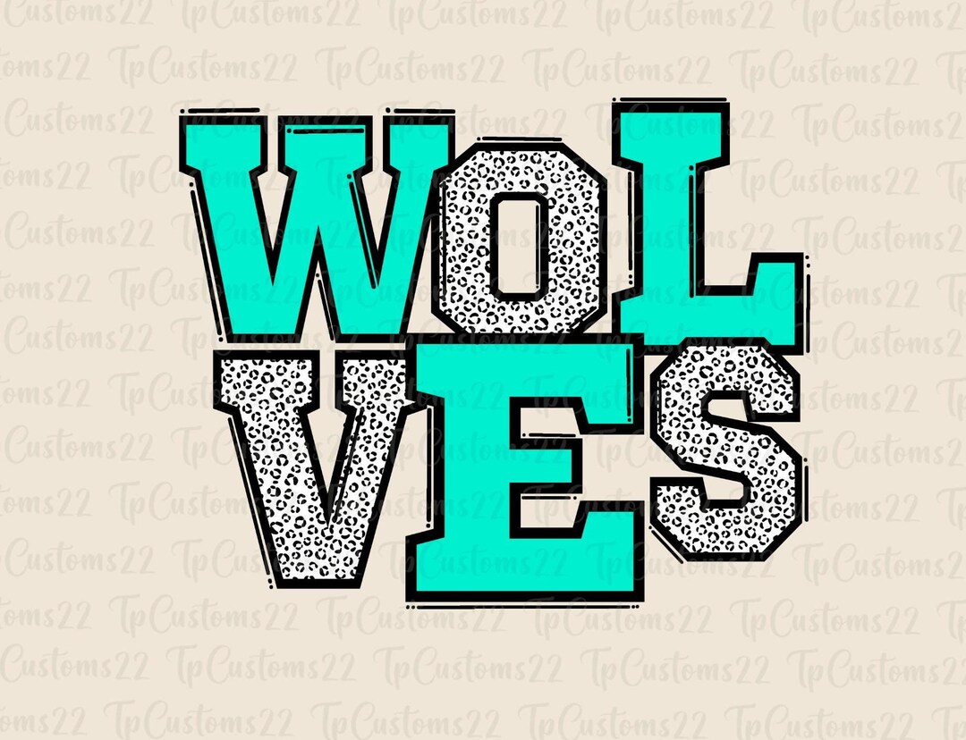 Wolves Mint Football PNG, School Mascot Png, Mint and White Wolves ...