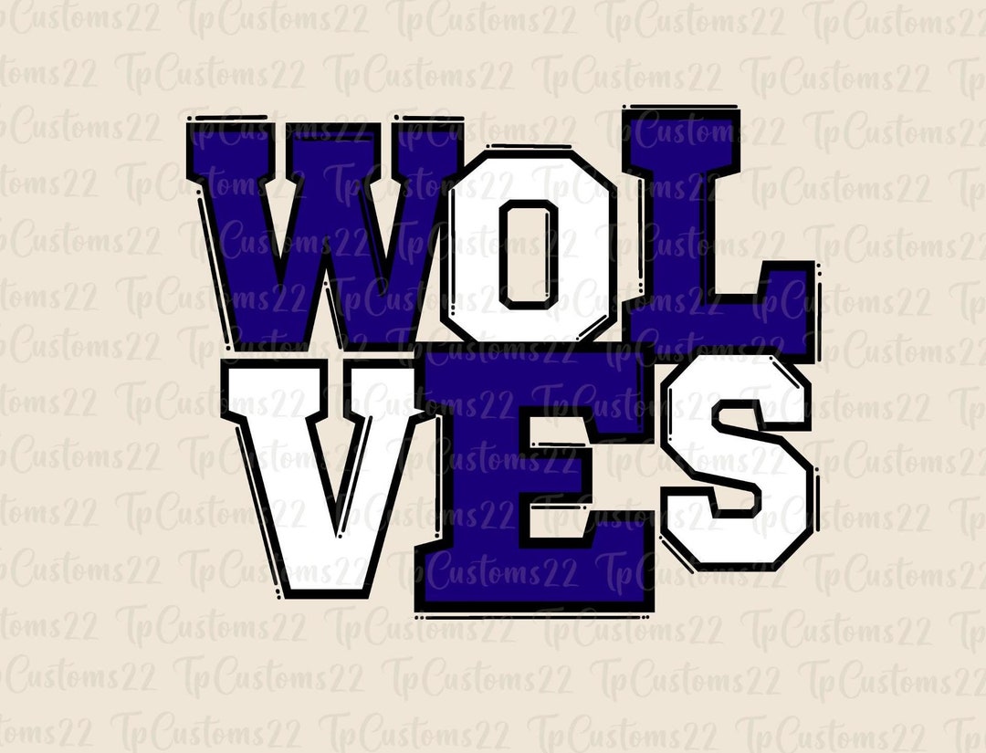 Wolves Navy Football PNG, School Mascot Png, Navy and White Wolves ...