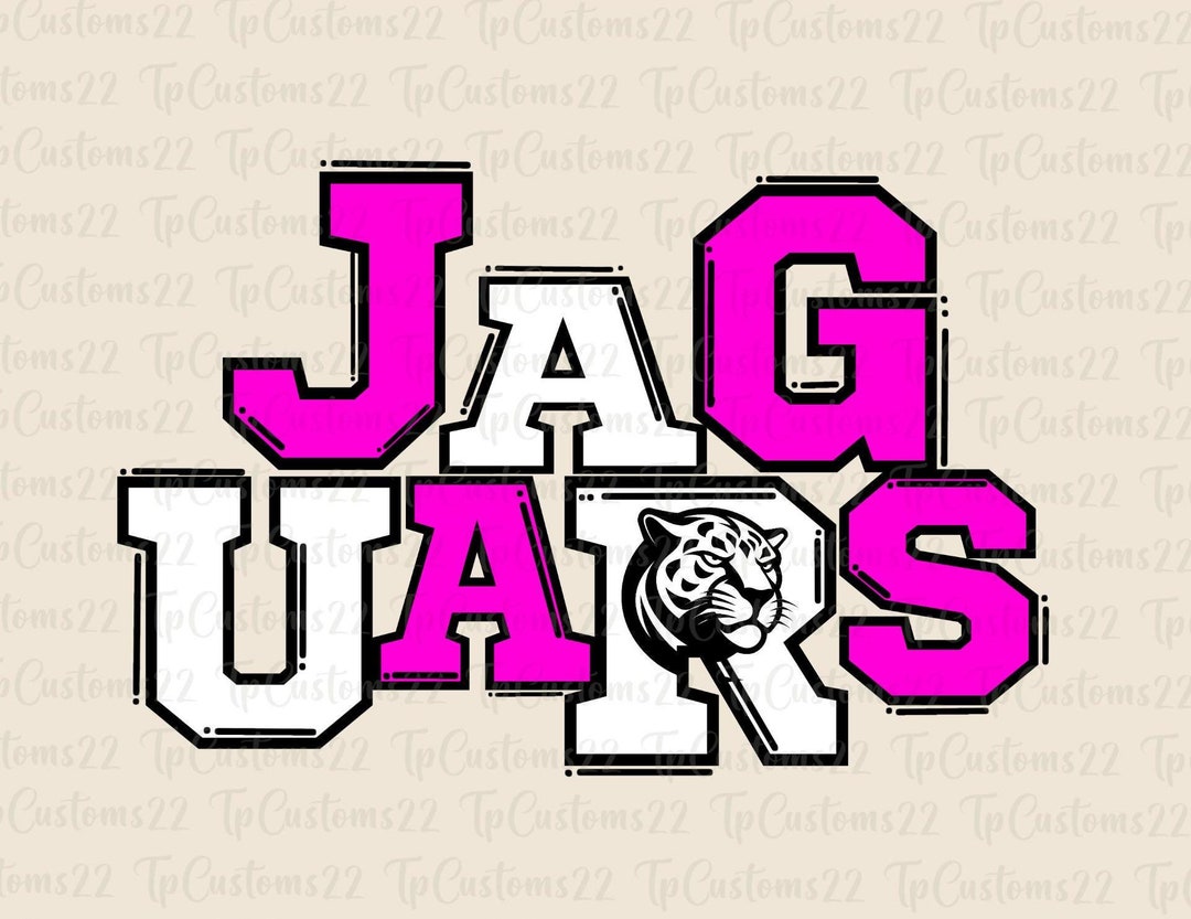 Jaguars Pink Football PNG, School Mascot Png, Pink & White Jaguars ...