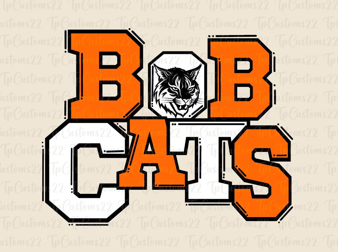 Bobcats Orange Football PNG, School Mascot Png, Orange and White ...