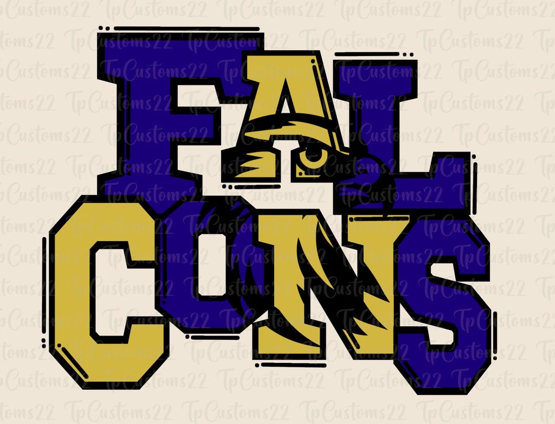 Falcons Navy Football PNG, School Mascot Png, Navy and Gold Falcons ...