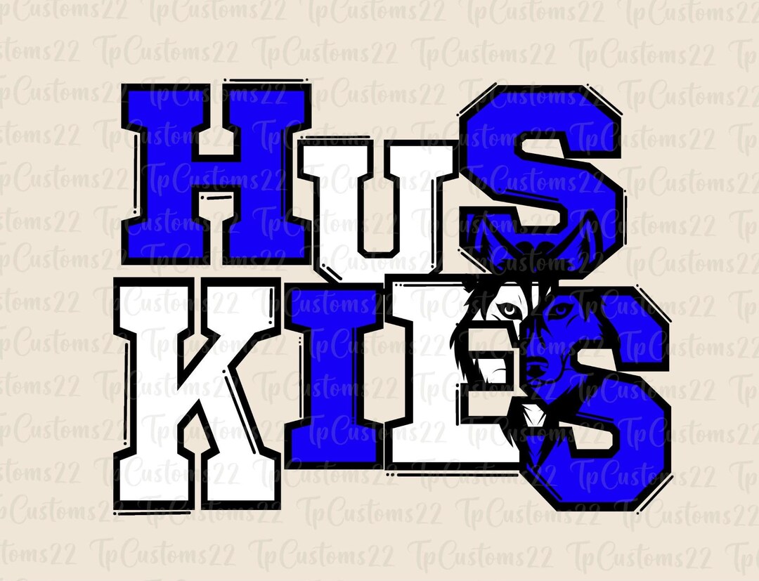 Huskies Blue Football PNG, School Mascot Png, Blue & White Huskies ...
