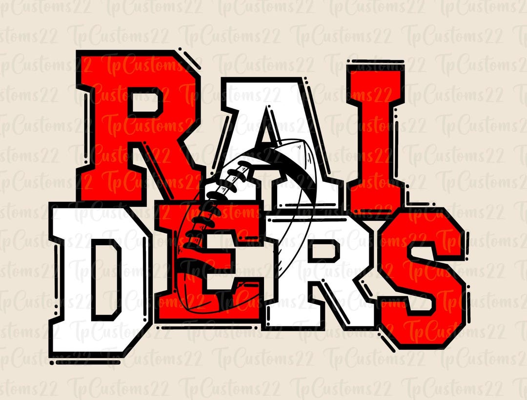 Raiders Red Football PNG, School Mascot Png, Red and White Raiders ...