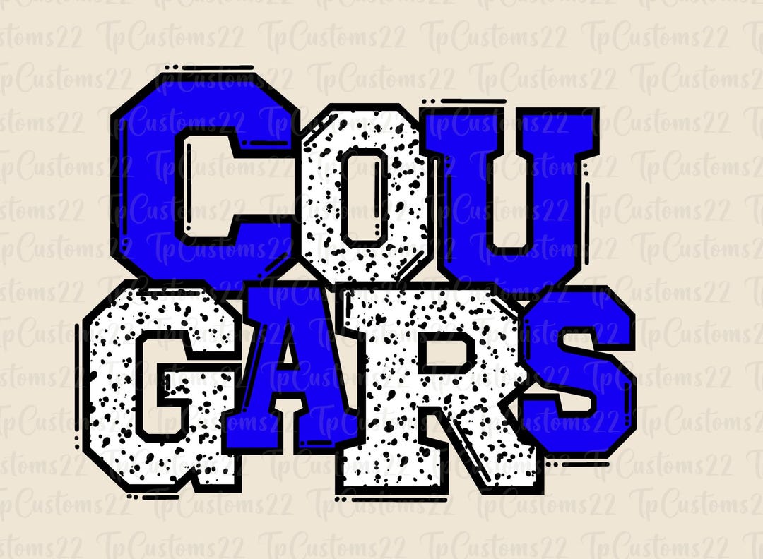 Cougars Blue Football PNG, School Mascot Png, Blue and White Cougars ...