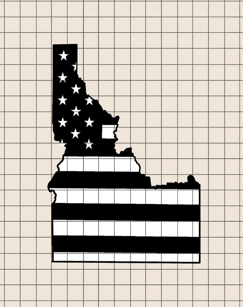 Idaho American Flag Silhouette Shape Svg Idaho State PNG - Etsy