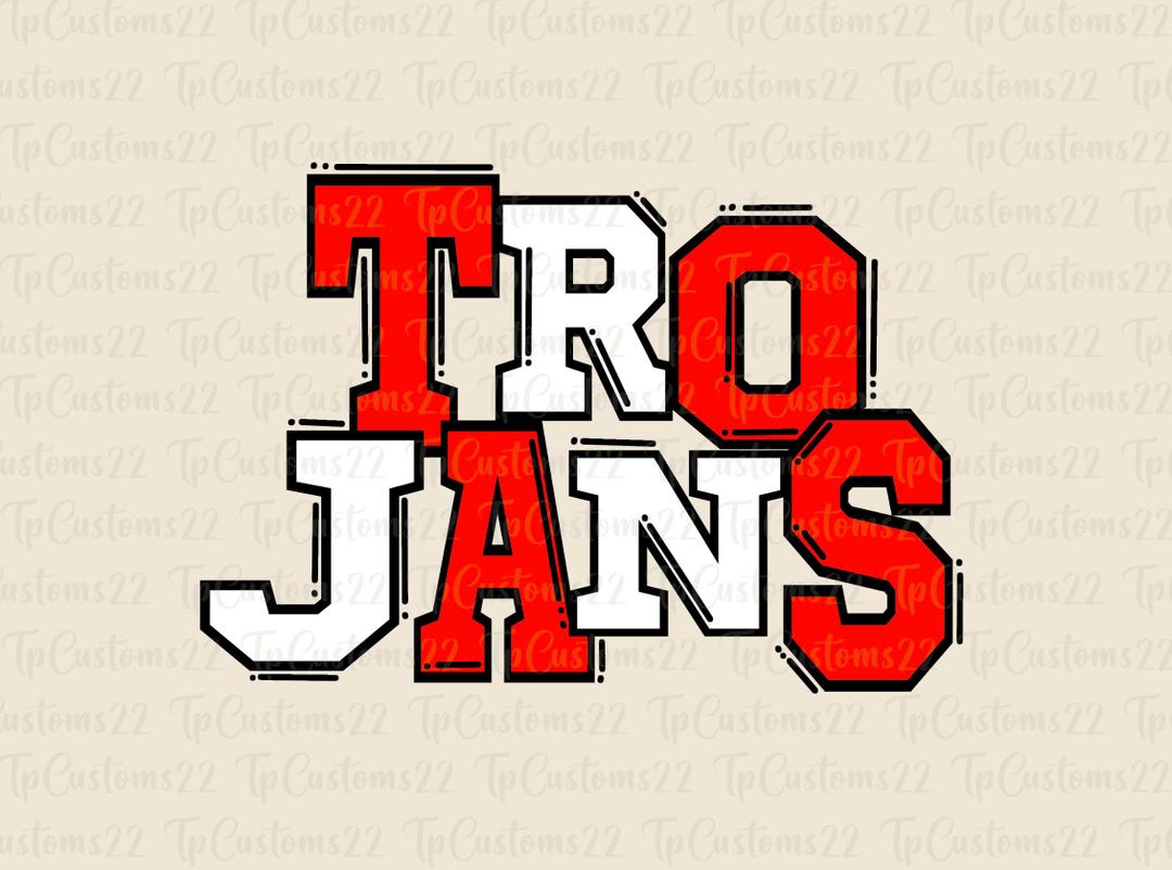 Trojans Red Football PNG, School Mascot Png, Red and White Trojans ...