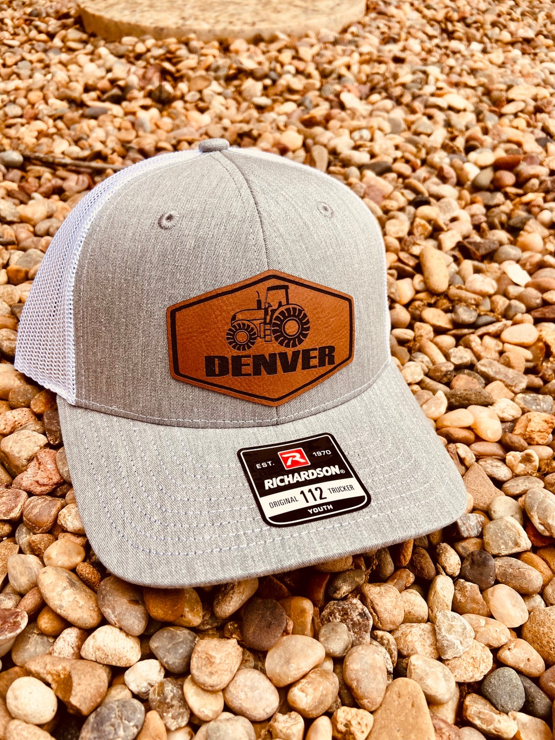 Personalized Tractor Hat, Tractor, Tractor Leather Patch Hat, Farming ...