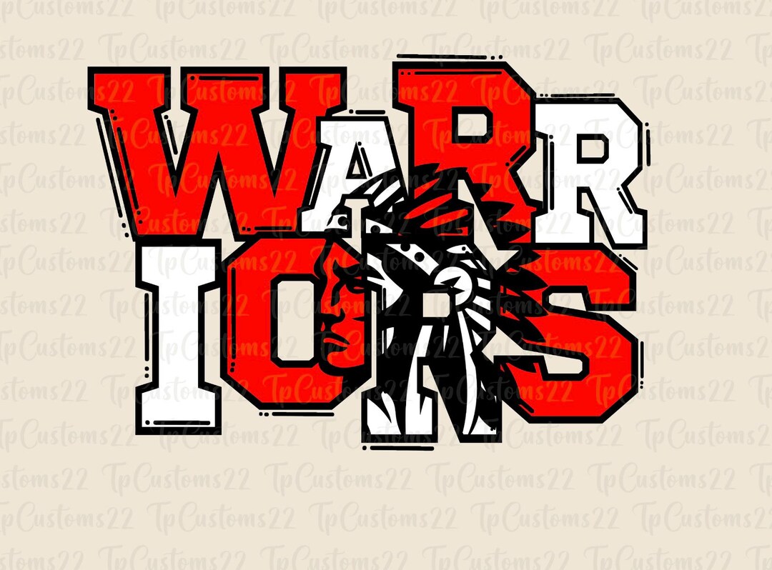 Warriors Red Football PNG, School Mascot Png, Red and White Warriors ...