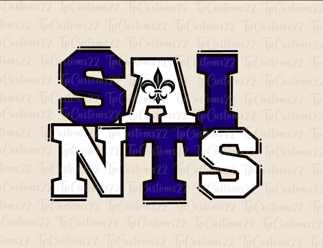 Saints Navy Football PNG, School Mascot Png, Navy and White Saints ...