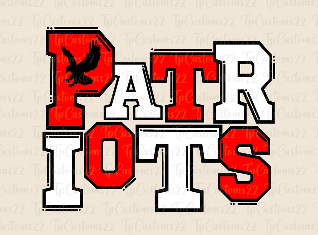 Patriots Red Football PNG, School Mascot Png, Red and White Patriots ...