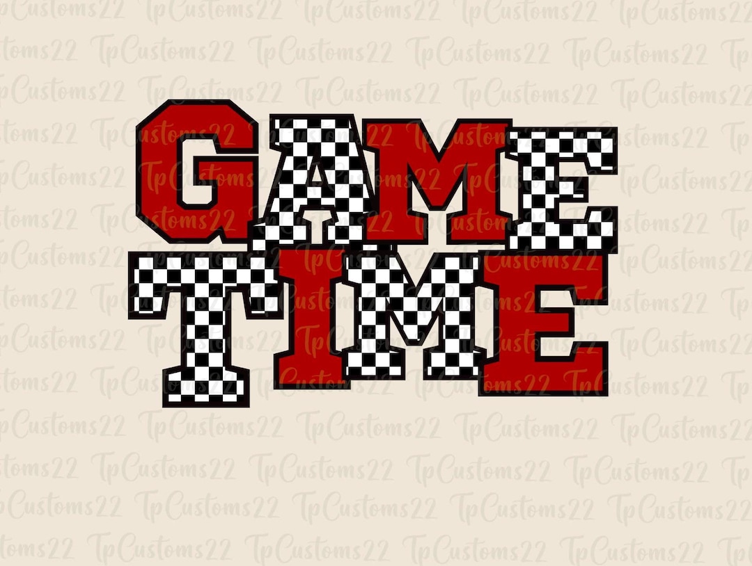 Game Time Red Checkered Football PNG, School Mascot Png, Red & White ...