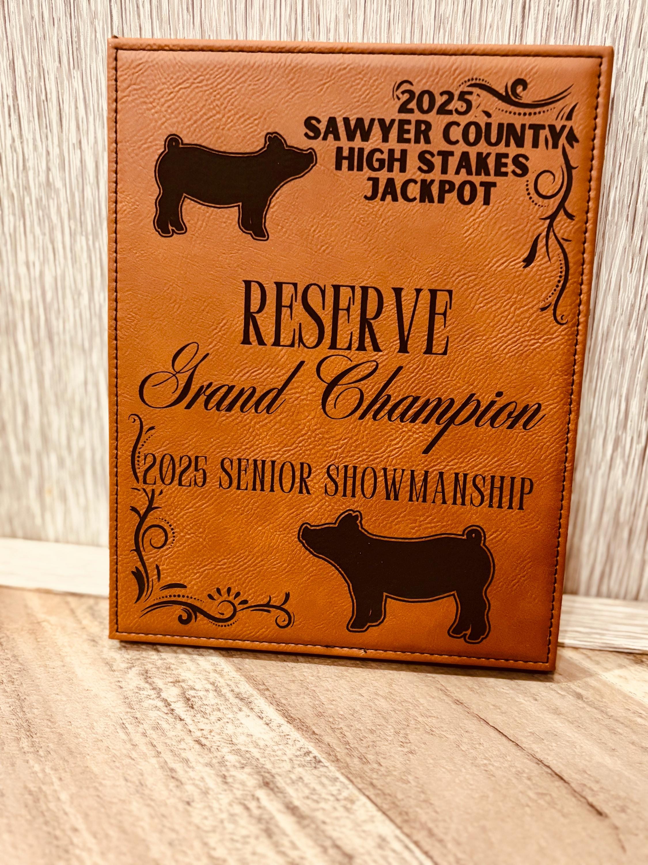 Livestock Showmanship Award, Engraved Leather Award, Livestock Award ...