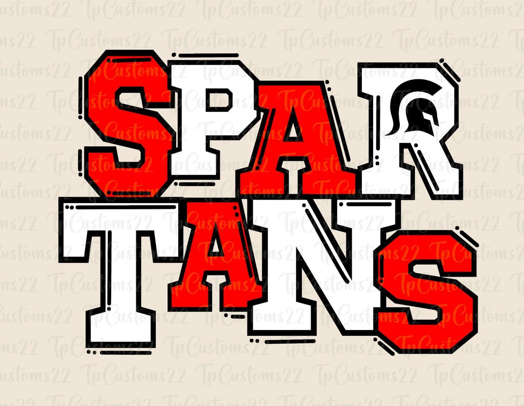 Spartans Red Football PNG, School Mascot Png, Red and White Spartans ...