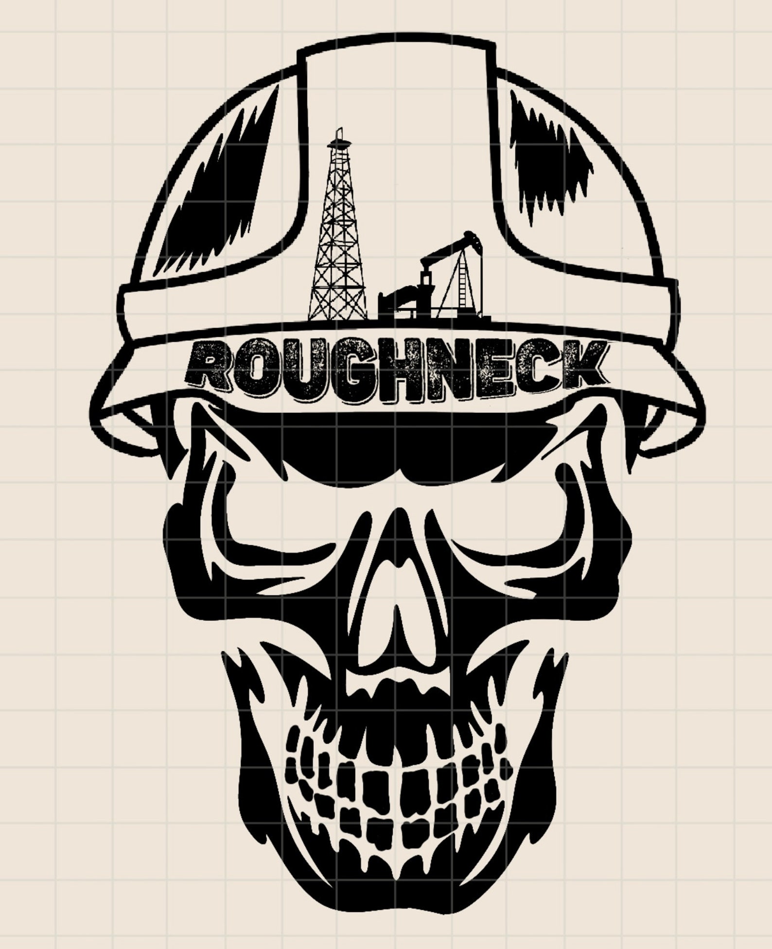 Oilfield Roughneck Skull Hard Hat PNG Roughneck PNG Oilfield - Etsy