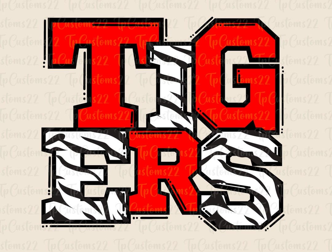Tigers Red Football PNG, School Mascot Png, Red and White Tigers ...