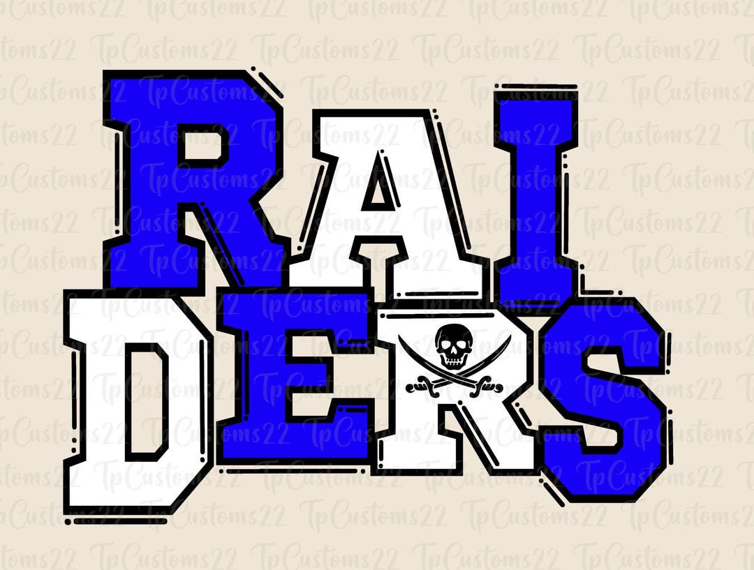 Raiders Blue Football PNG, School Mascot Png, Blue and White Raiders ...