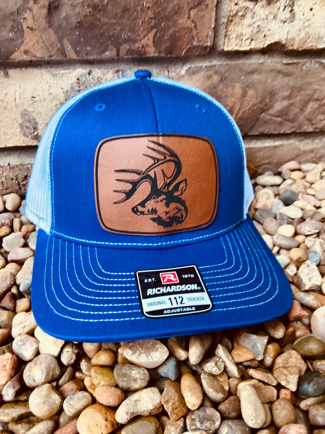 Buck, Deer Hunting, Fishing, Leather Patch Hat, Richardson 112 ...