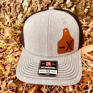 YOUTH Custom Ranch Brand Leather Hats, Cattle Brand Hat Leather Patch ...