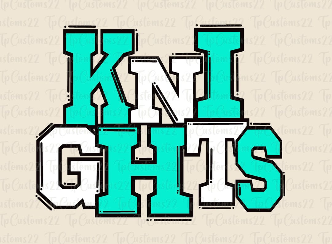 Knights Mint Football PNG, School Mascot Png, Mint and White Knights ...