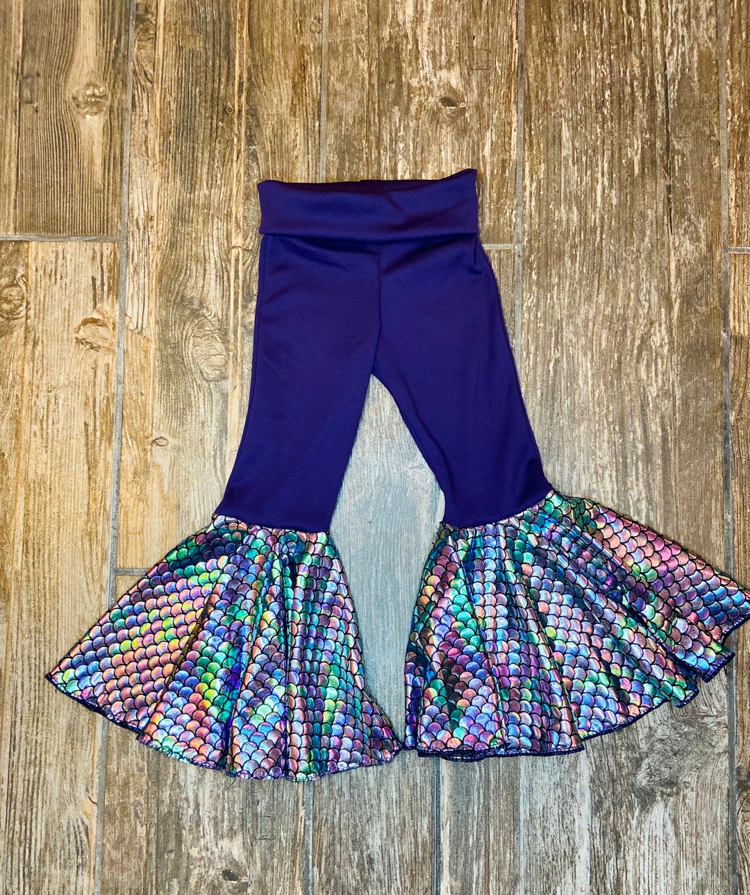 Kids Bell Bottoms, Mermaid Bell Bottoms, Two Tone Bell Bottoms, Toddler ...