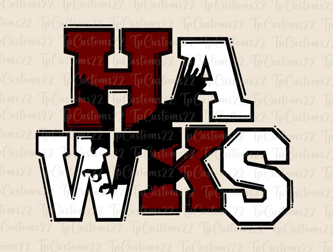 Hawks Maroon Football PNG, School Mascot Png, Maroon and White Hawks ...