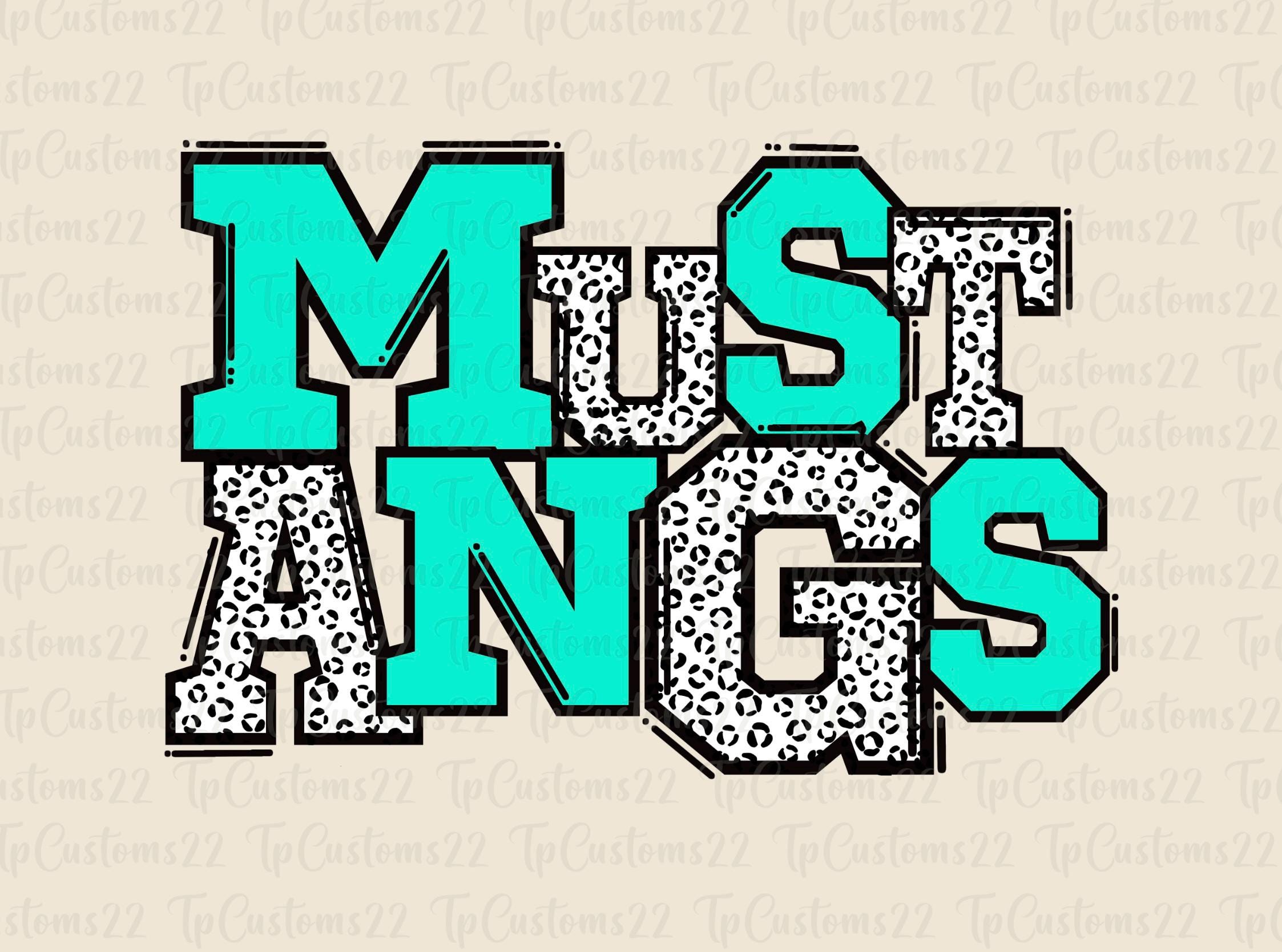 Mustangs Mint Football PNG, School Mascot Png, Mint and White Mustangs ...