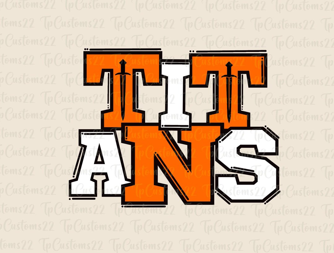 Titans Orange Football PNG, Football Png, Orange and White Titans ...