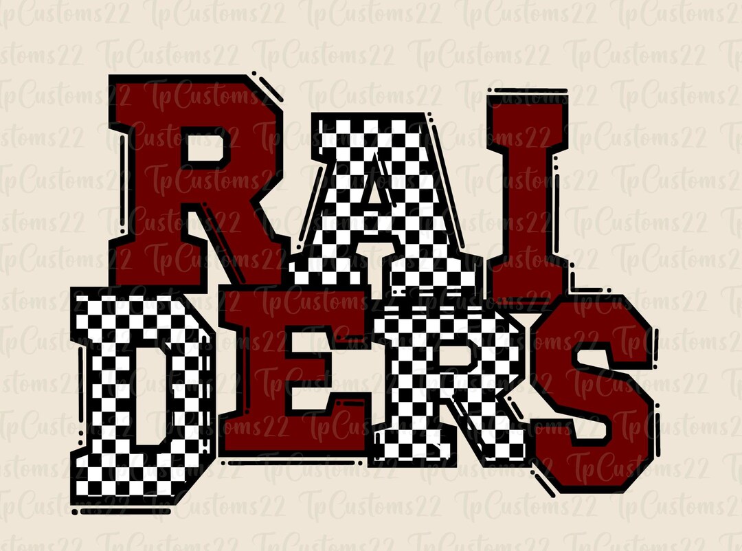 Raiders Checkered Maroon Football PNG, School Mascot Png, Maroon ...