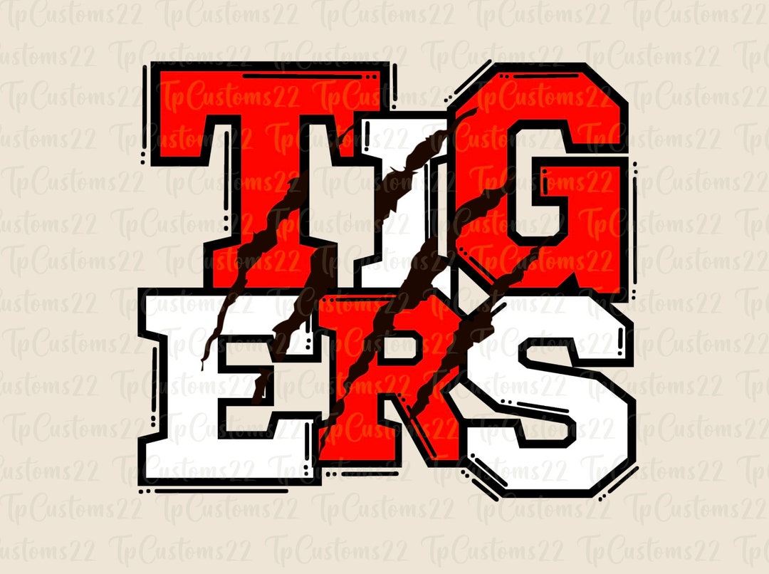 Tigers Red Football PNG, School Mascot Png, Red and White Tigers ...