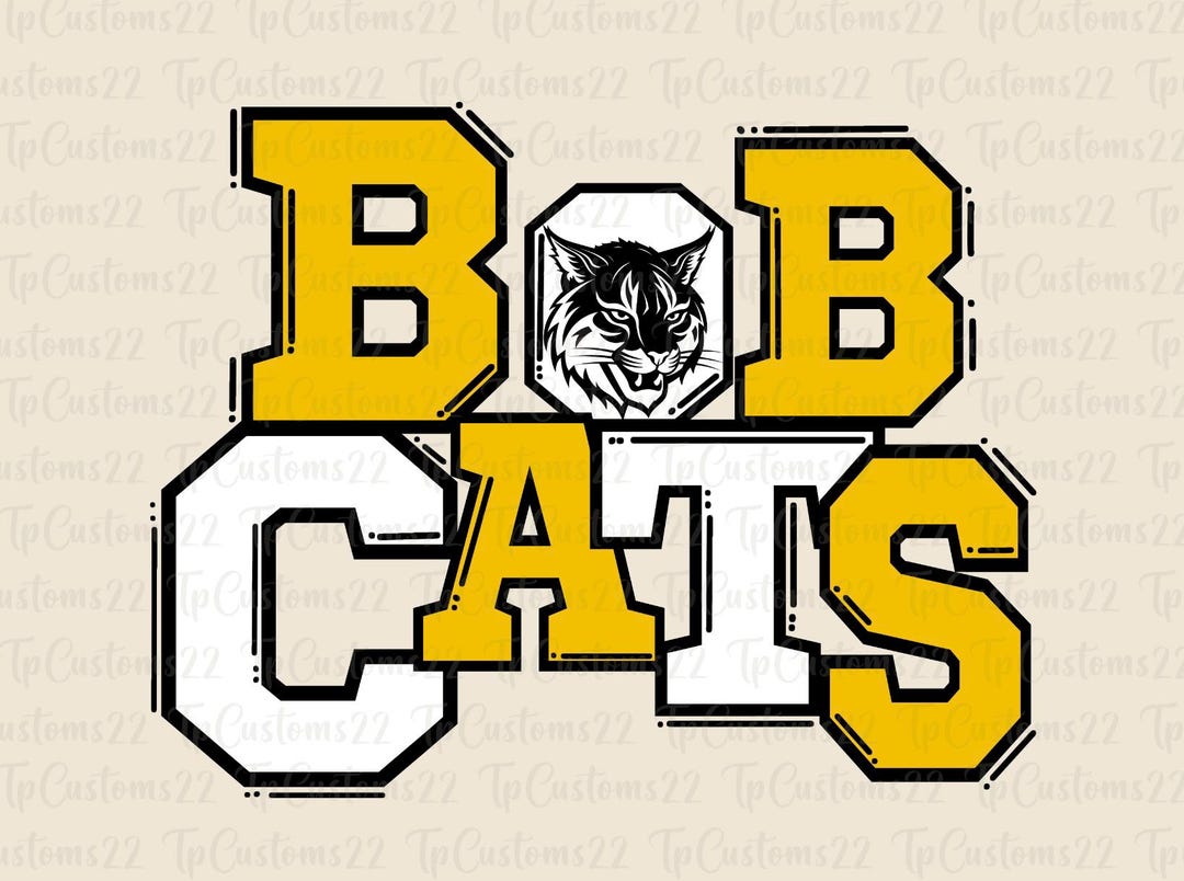 Bobcats Yellow Football PNG, School Mascot Png, Yellow and White ...