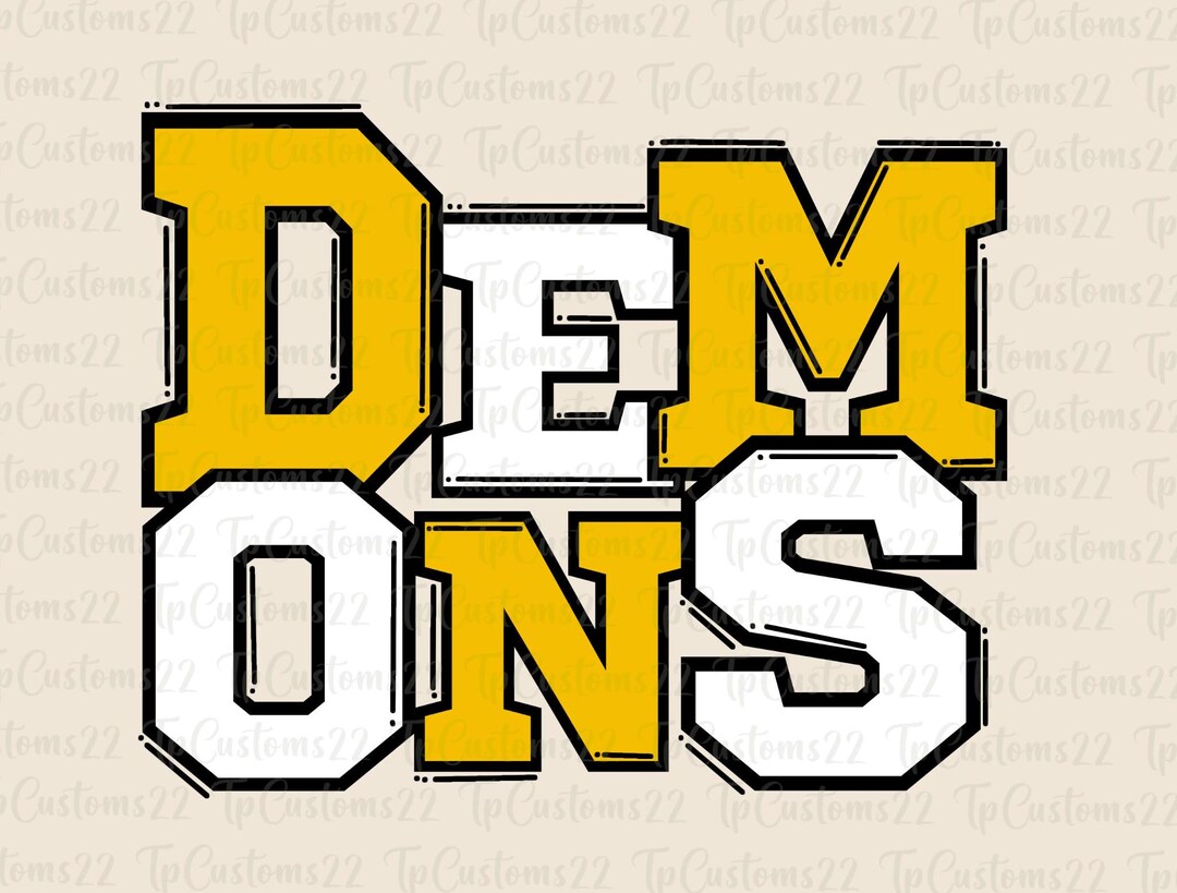 Demons Yellow Football PNG, Football Png, Yellow and White Demons ...