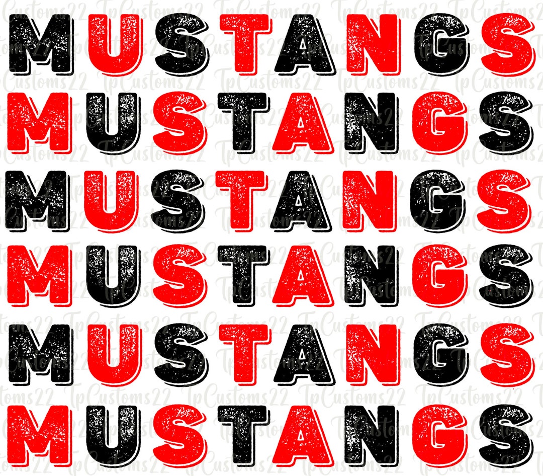 Mustangs PNG, School Mascot Png, Black and Red Mustang, School Colors ...