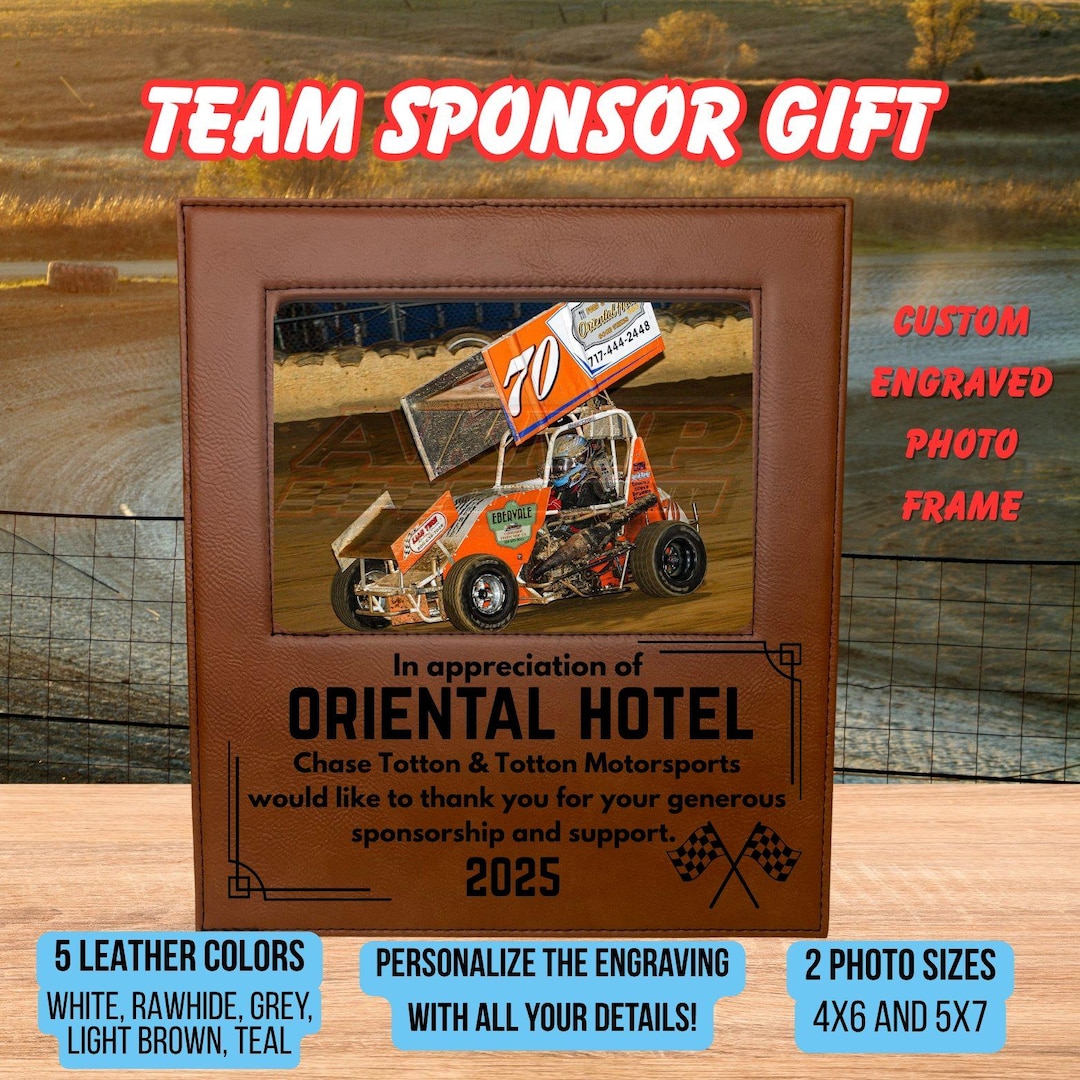 Sponsor Thank You Gift, Sponsorship Gift, Sponsor Award Frame, Racing ...