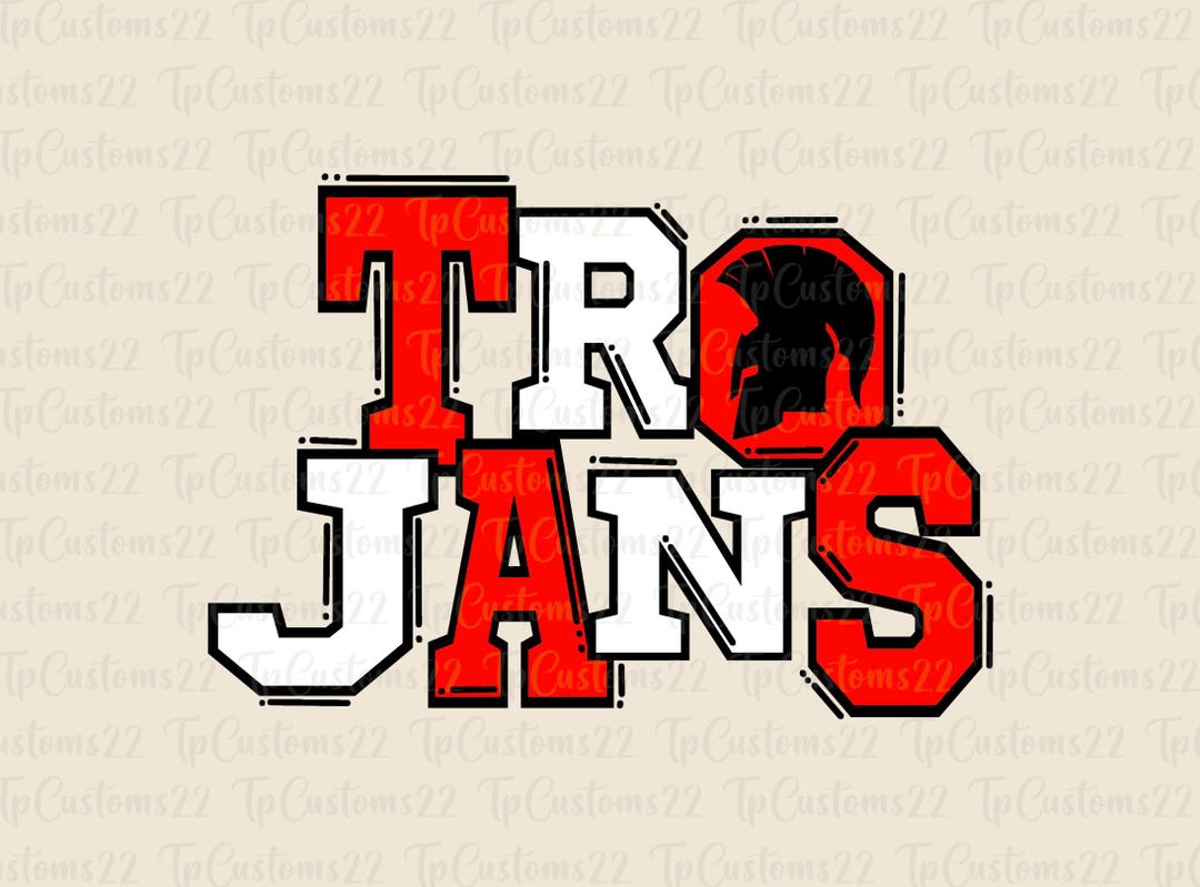 Trojans Red Football PNG, School Mascot Png, Red and White Trojans ...