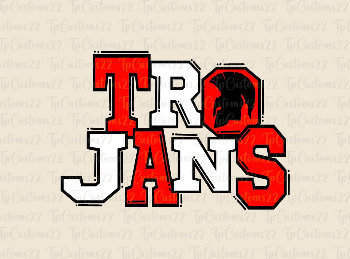 Trojans Red Football PNG, School Mascot Png, Red and White Trojans ...