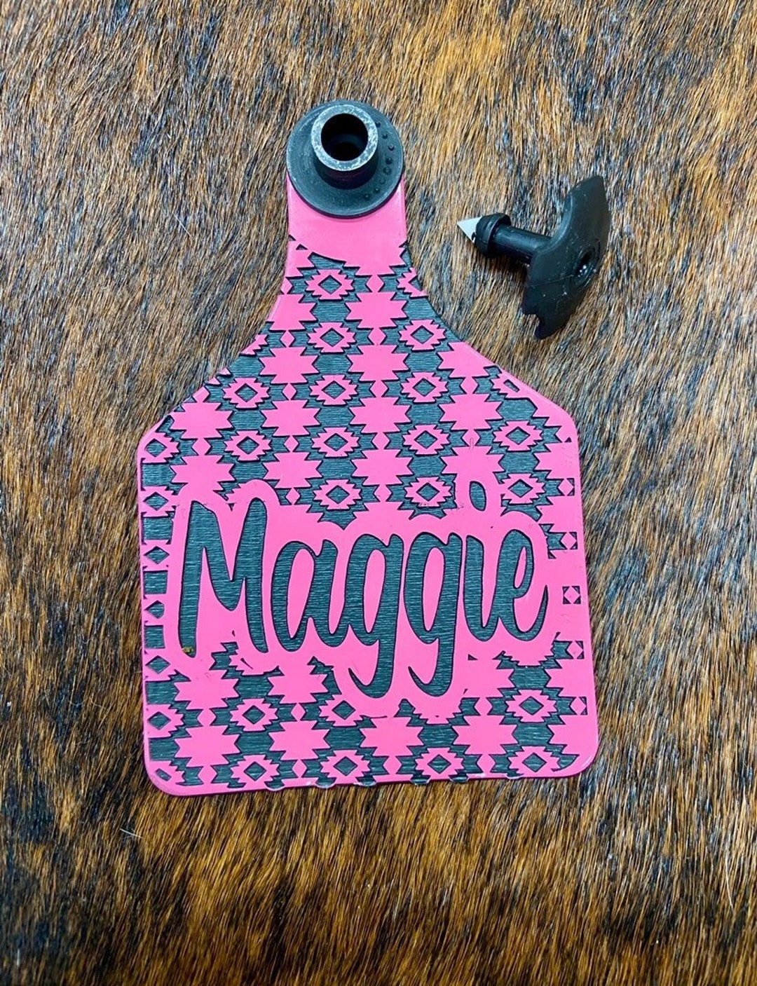 Custom Aztec Engraved Cattle Ear Tag, Cattle Ear Tags, Custom Cattle ...