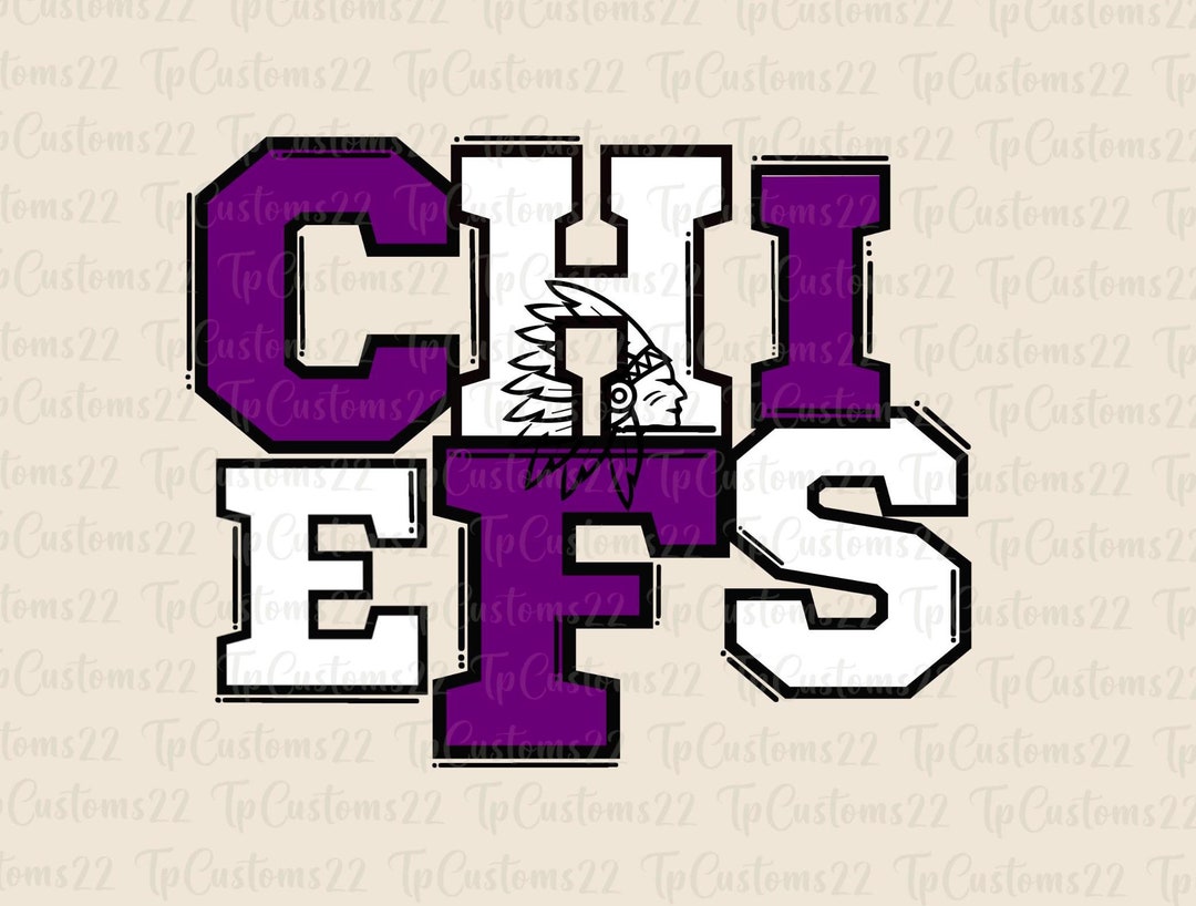 Chiefs Purple Football PNG, School Mascot Png, Purple and White Chiefs ...