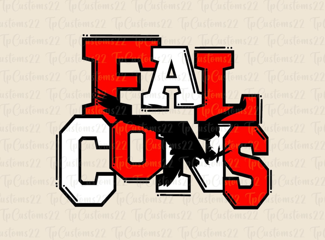 Falcons Red Football PNG, School Mascot Png, Red and White Falcons ...