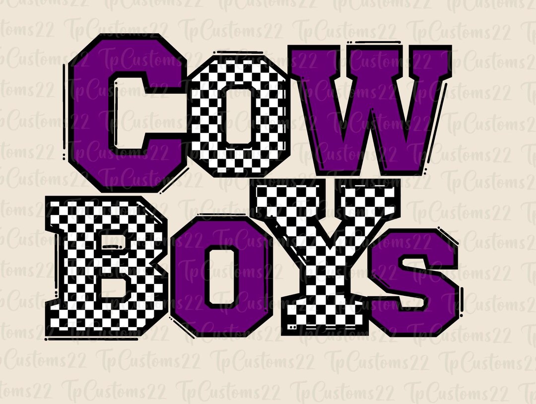 Cowboys Checkered Purple Football PNG, School Mascot Png, Purple ...