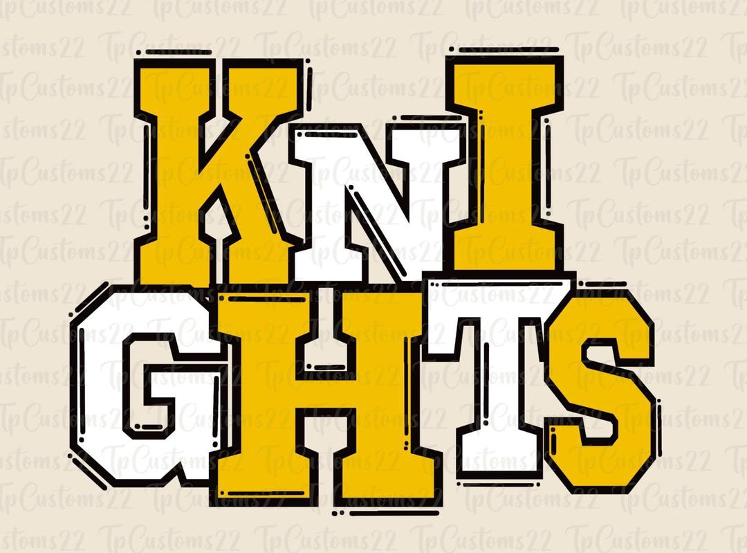Knights Yellow Football PNG, School Mascot Png, Yellow and White ...
