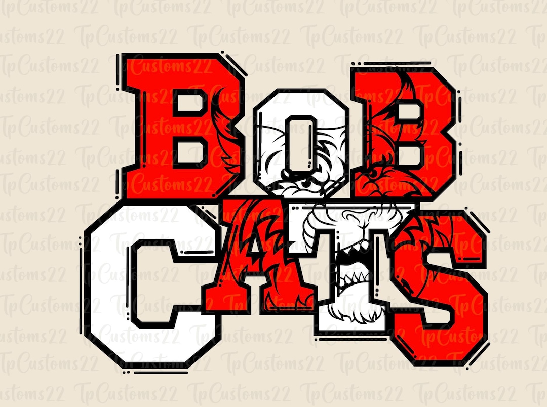 Bobcats Red Football PNG, School Mascot Png, Red and White Bobcats ...