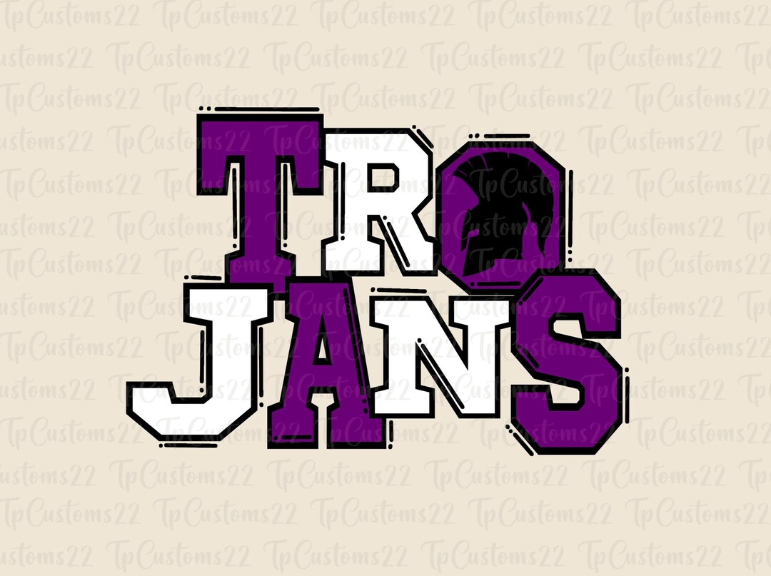 Trojans Purple Football PNG, School Mascot Png, Purple and White ...