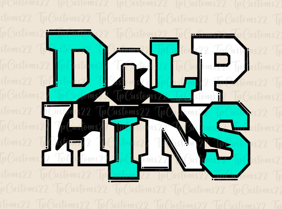 Dolphins Mint Football PNG, School Mascot Png, Mint and White Dolphins ...
