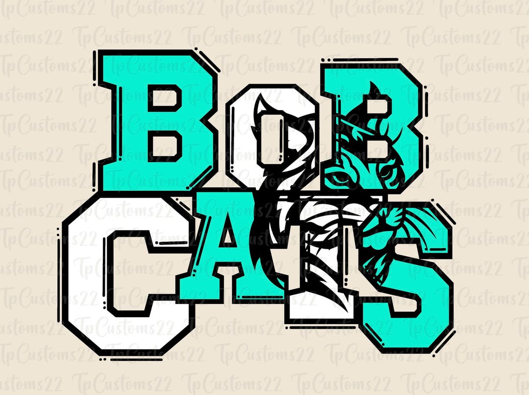 Bobcats Mint Football PNG, School Mascot Png, Mint and White Bobcats ...