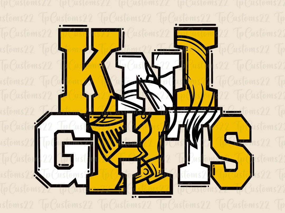 Knights Yellow Football PNG, School Mascot Png, Yellow and White ...